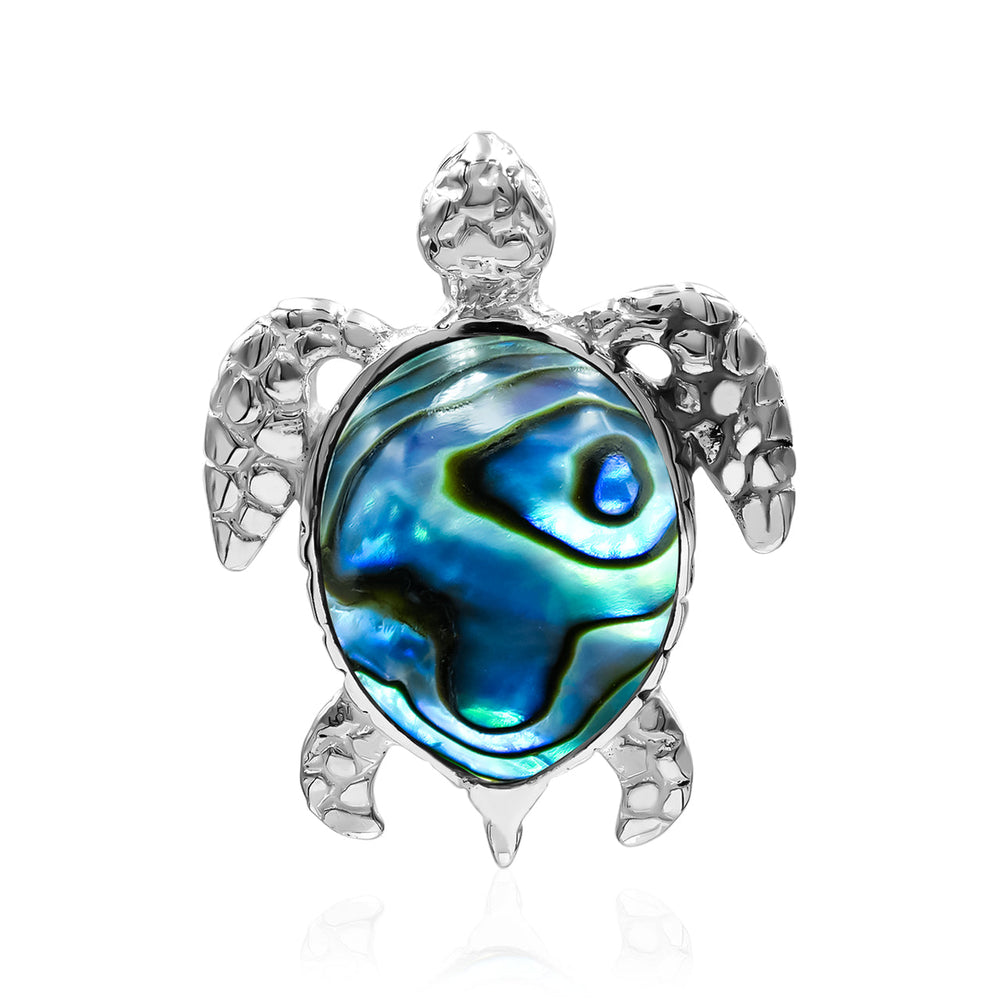 Starborn Abalone Shell Sea Turtle Pendant in Sterling Silver