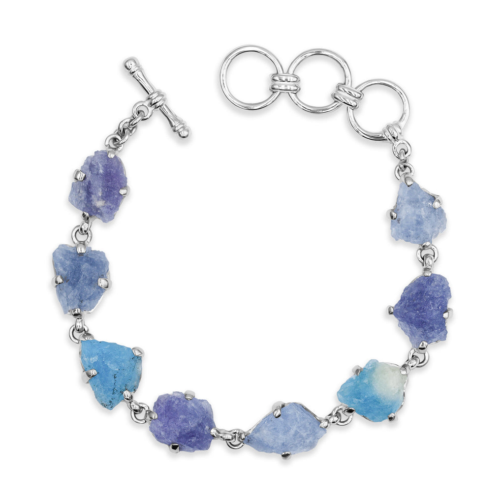 Fluorescent Hackmanite Rough Bracelet in Prong Setting | Starborn